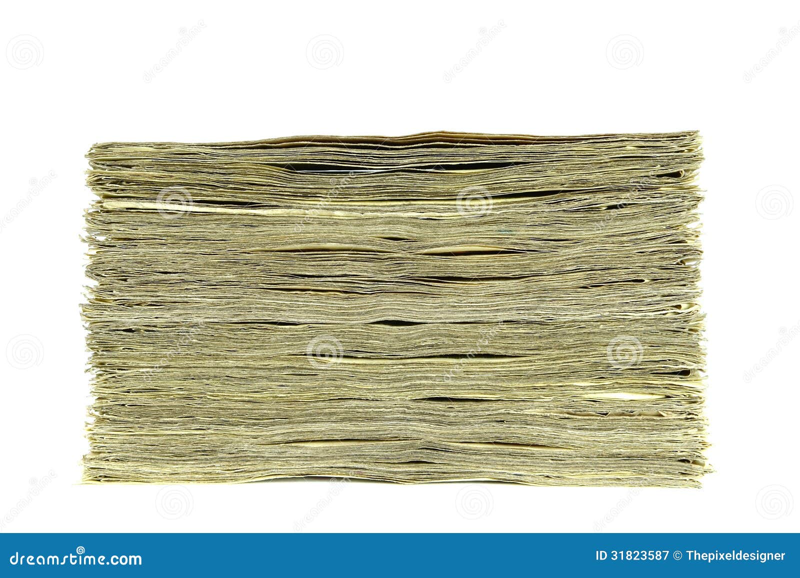 Side View Money Isolated on White Stock Image - Image of debt ...