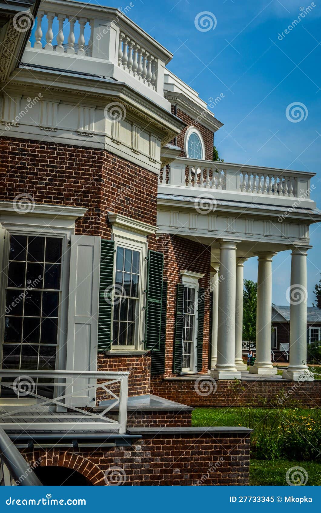 Side View of the Monticello Home Stock Image - Image of states ...