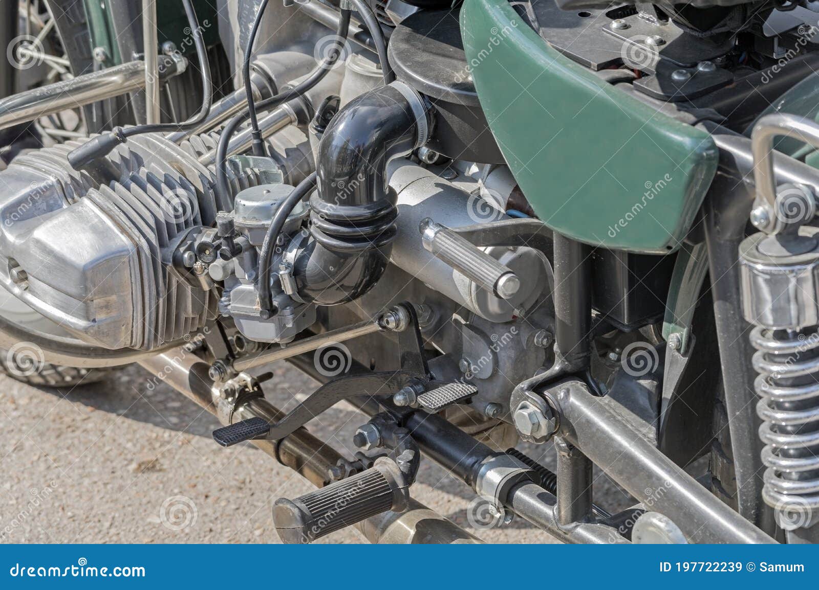 Side View of a Motorcycle Engine Stock Image - Image of mechanism ...