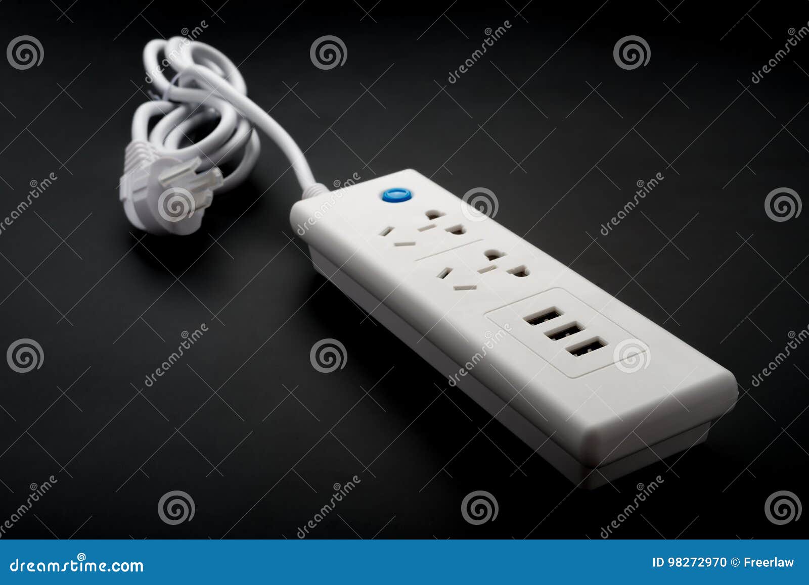 Side View Multi Sockets Power Extension with Switch and USB Chargers ...