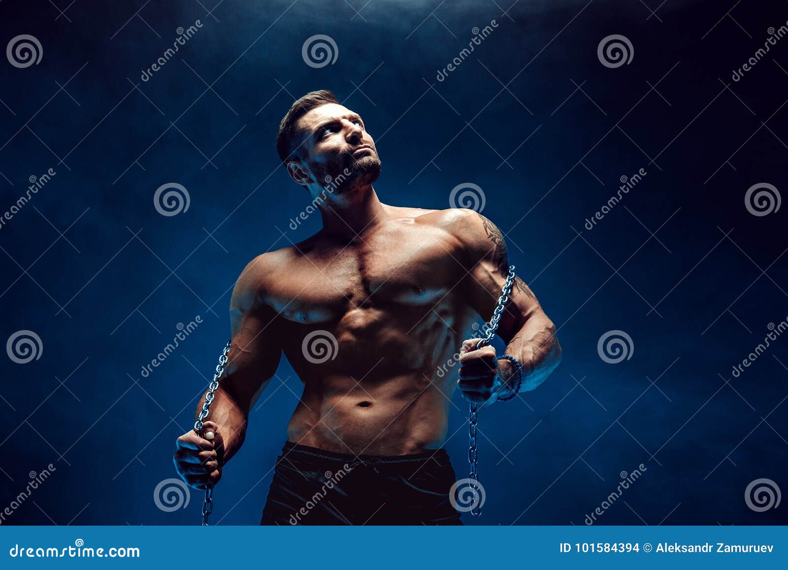 Man training with rope stock photo. Image of lifting - 101584394