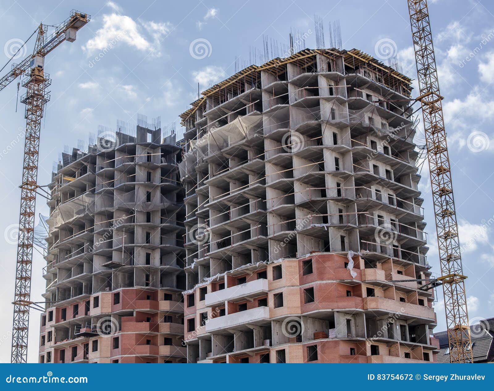 Side View of the New High-rise Buildings Stock Photo - Image of load ...