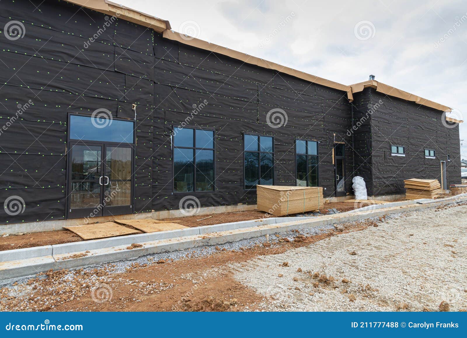 Side View of New Restaurant Commercial Structure Building Project Stock ...