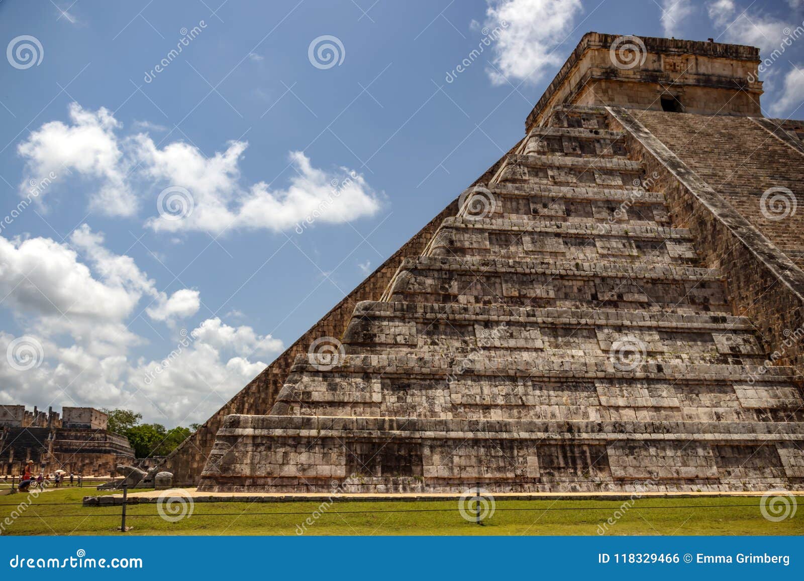Side View of the Nine Steps of the Mayan Pyramid Stock Photo - Image of ...