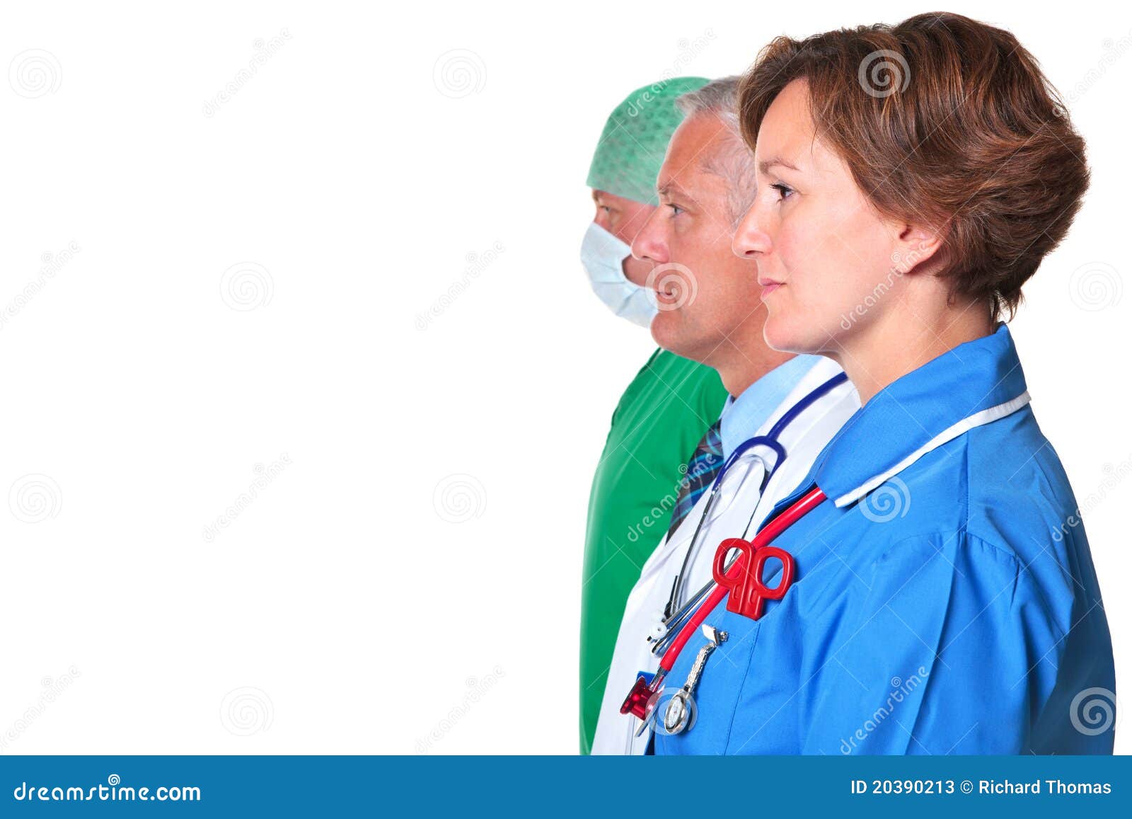 Side View of a Nurse Doctor and Surgeon Stock Image - Image of male ...