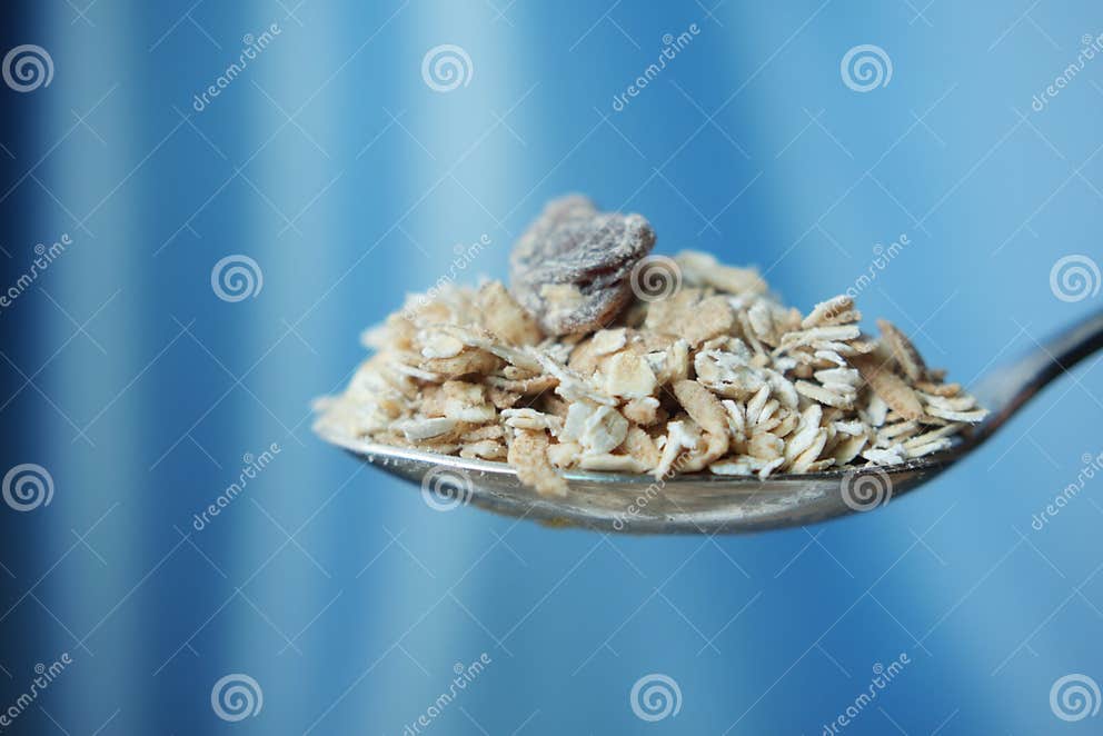 Side View of Oats Flakes on a Spoon Stock Image - Image of healthy ...