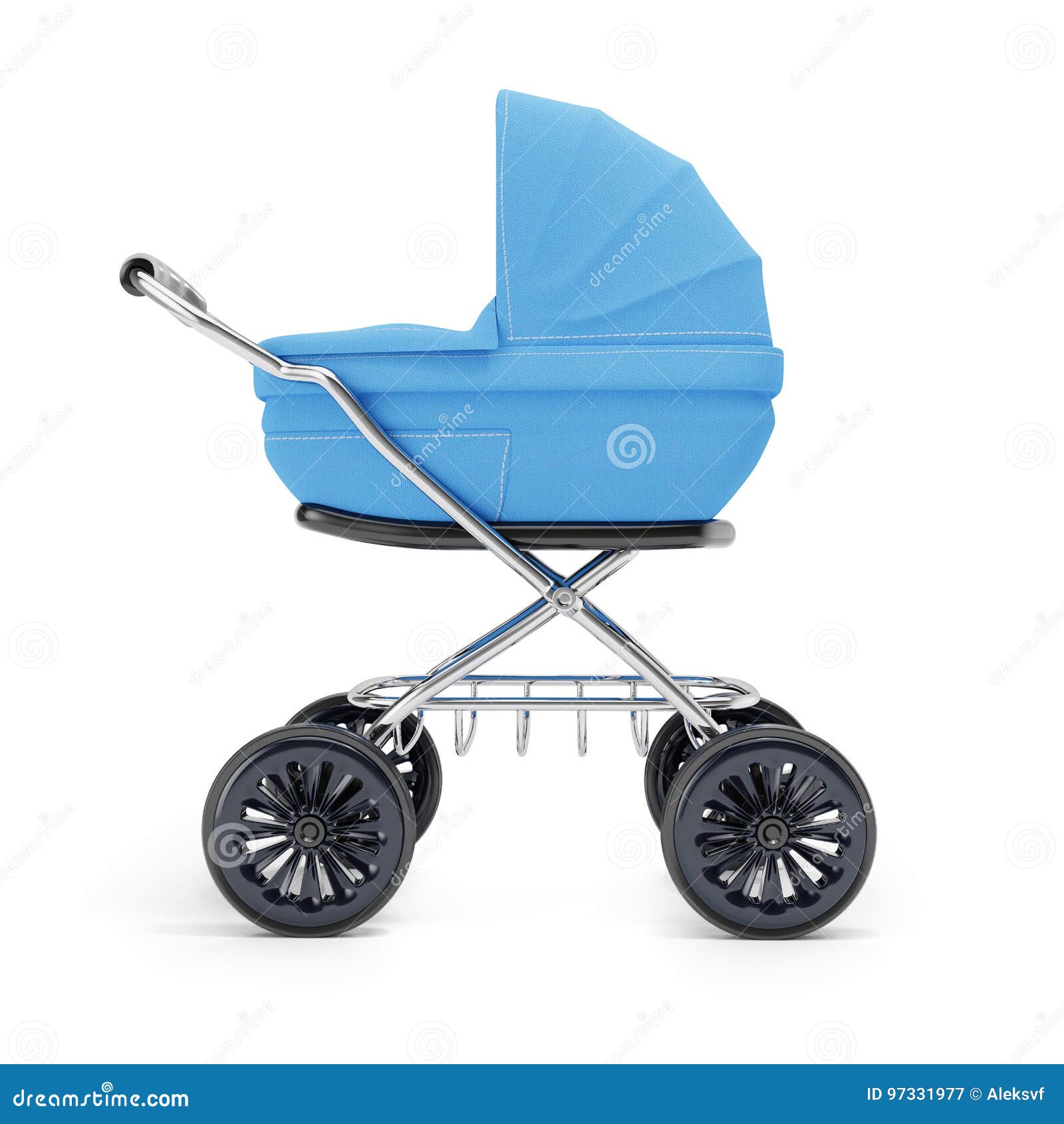 Blue baby stroller stock illustration. Illustration of stroller - 97331977