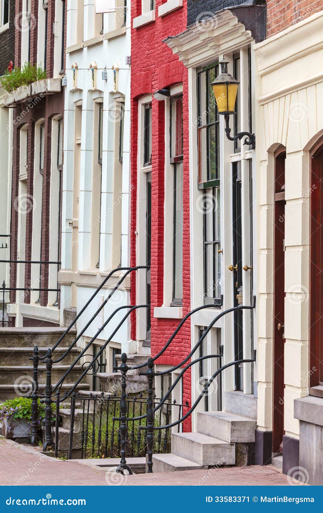Side View of Old Canal Houses in Amsterdam Stock Image - Image of ...