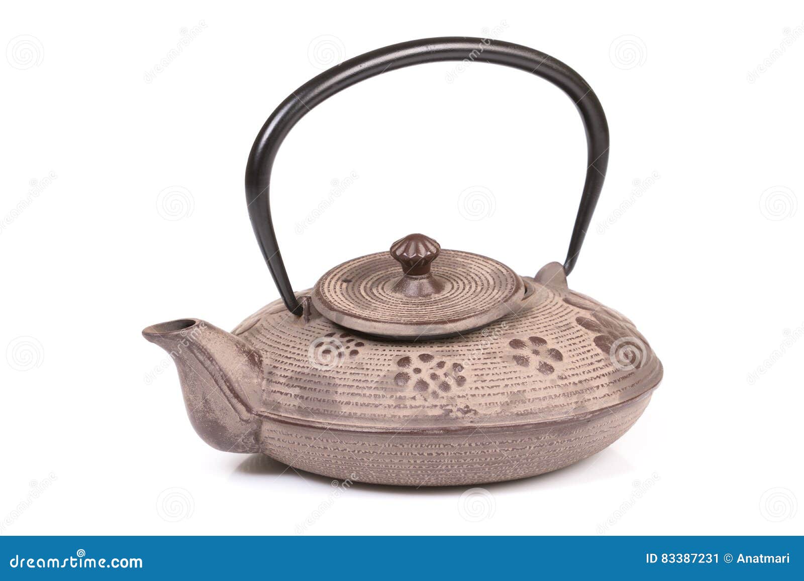 Side View of Old Eastern Iron Teapot with a Half Opened Lid Stock Image ...