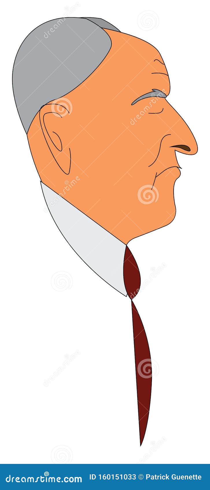 Side View of a Old Man Vector Illustration Stock Vector - Illustration ...