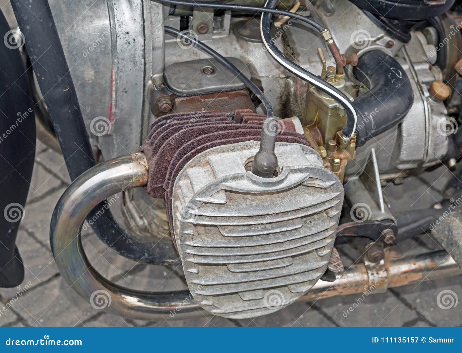 Side View of Old Motorcycle Engine Stock Image - Image of biker, crotch ...
