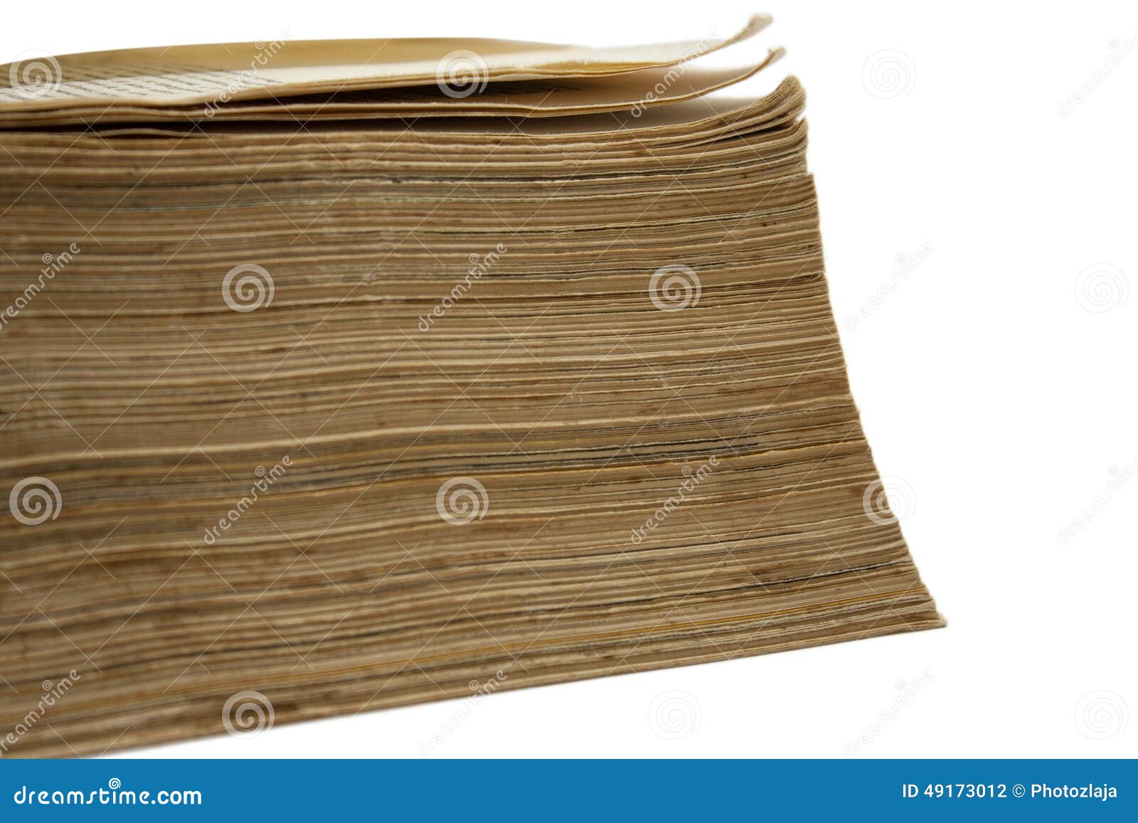 Side View of Old Yelow Papers of the Book Stock Photo - Image of page ...
