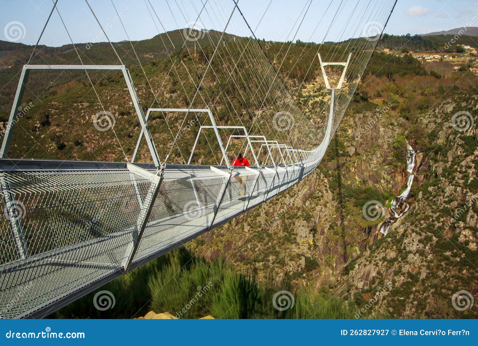 Side View of One of the 516 Arouca Hanging Bridge. Stock Image - Image ...