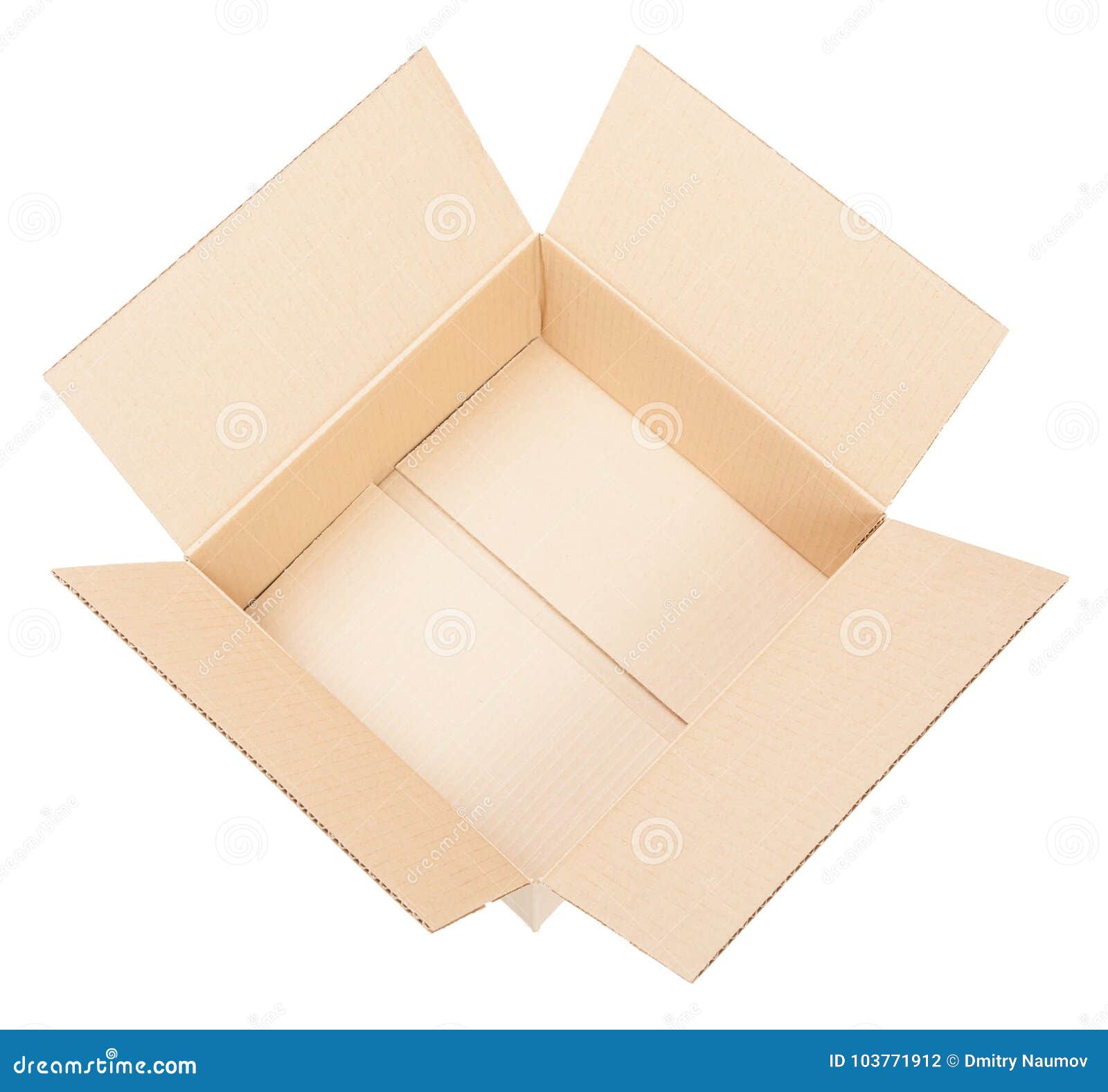 Open Empty Carton Box Isolated Stock Photo - Image of side, parcel ...