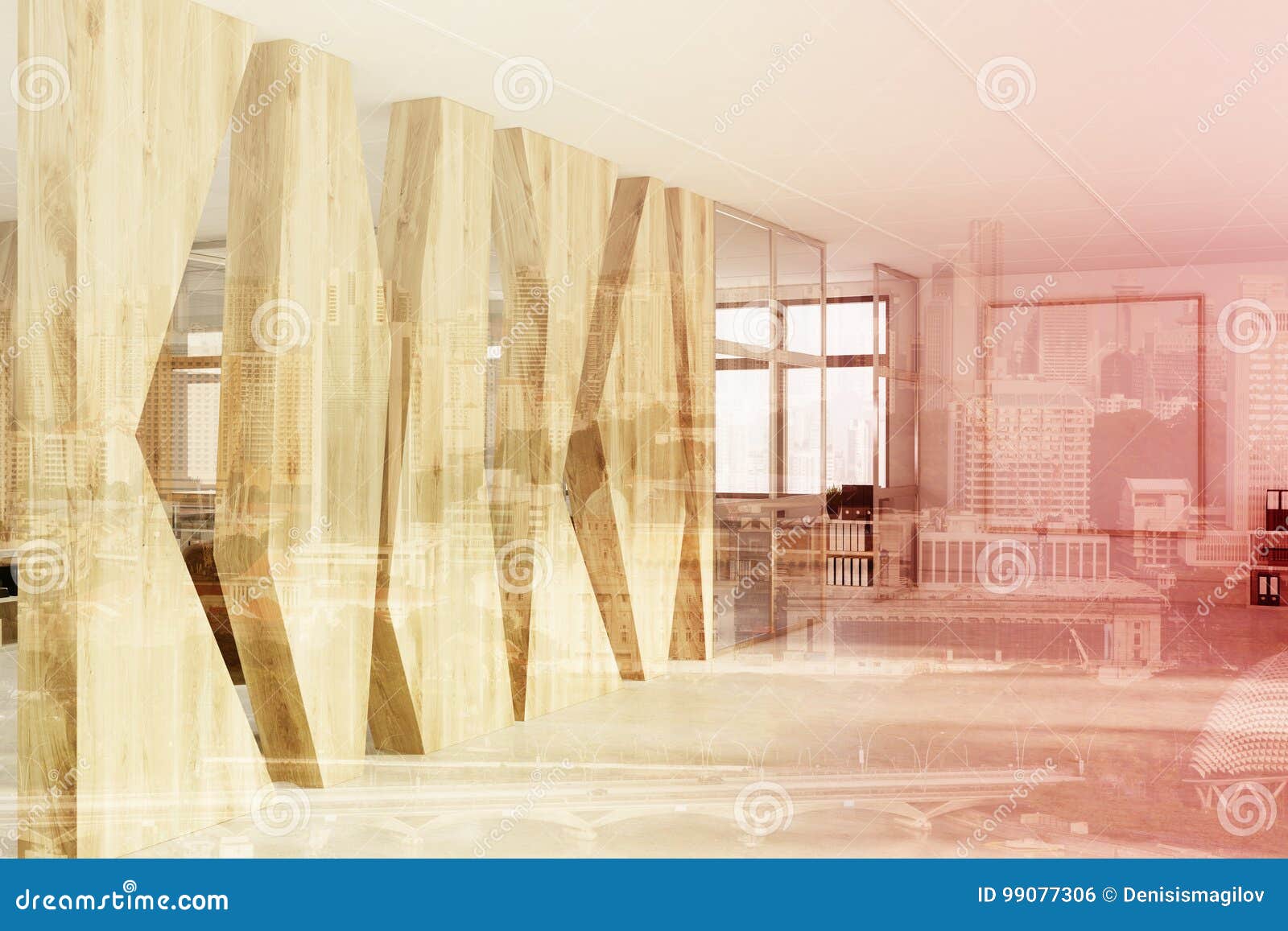 Geometric Pattern Open Space Office, Poster Double Stock Illustration ...