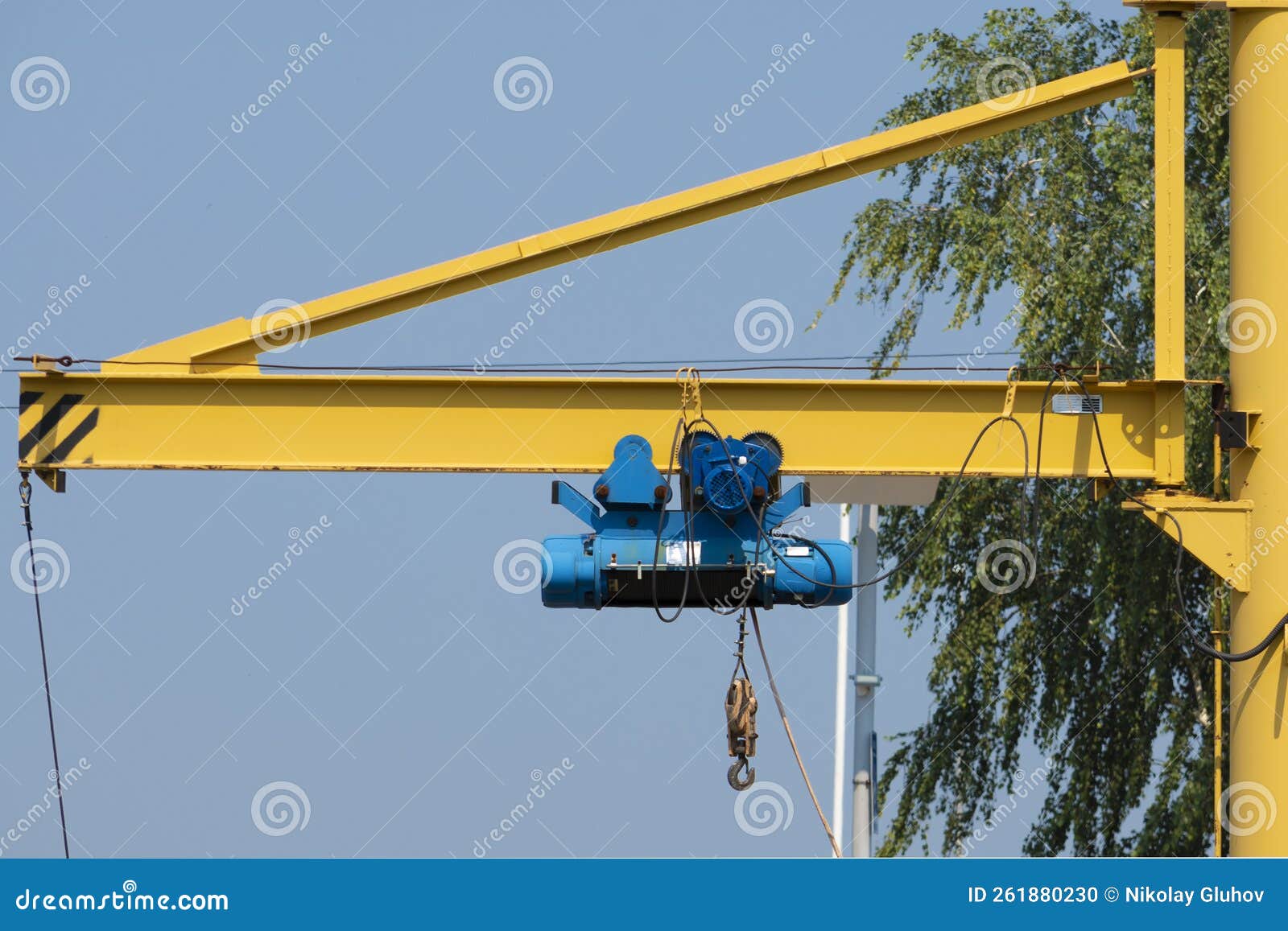 Telfer on Beam in an Open Area Outside Building. Stock Photo - Image of ...