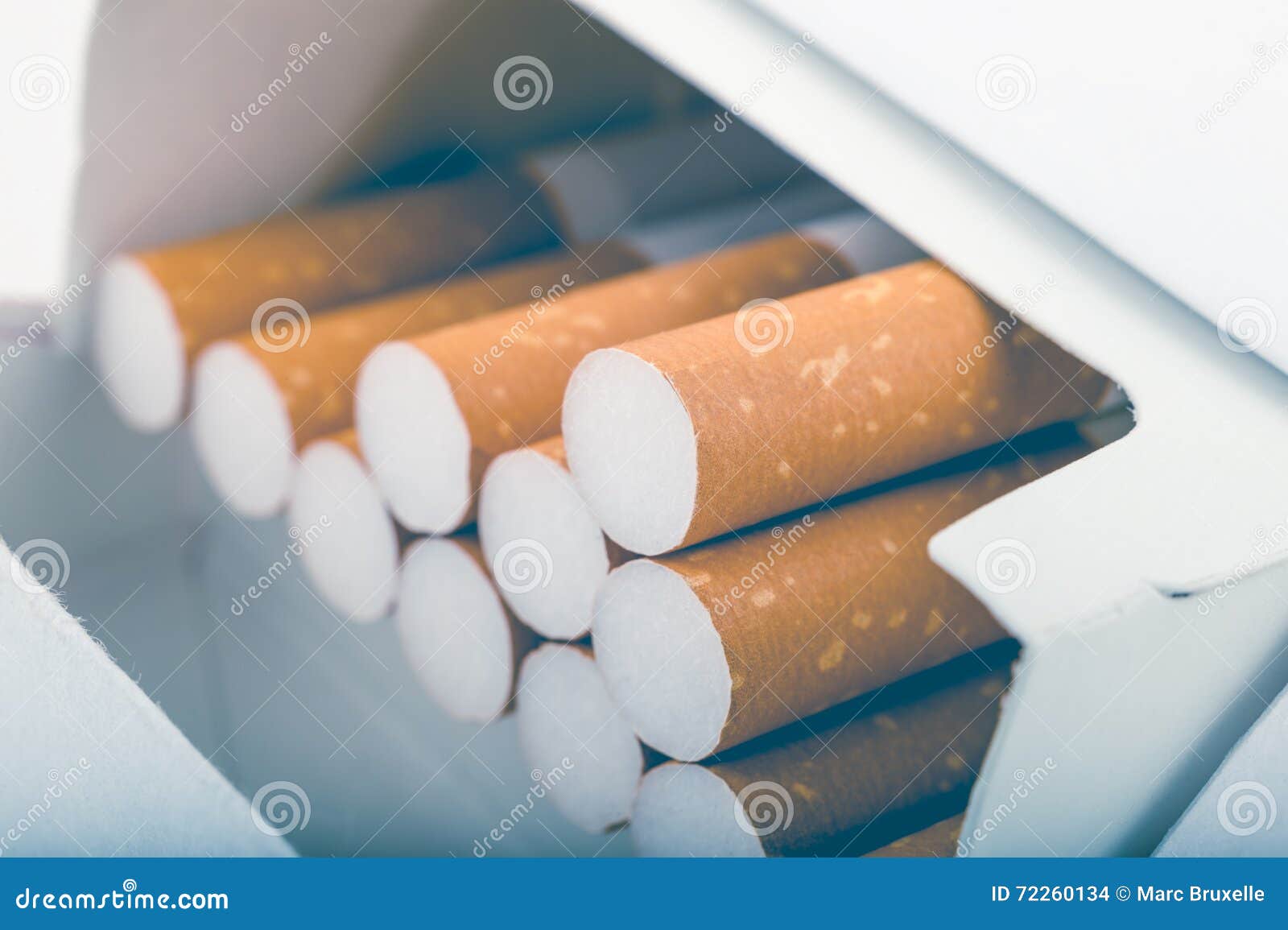 Side View of a Pack of Cigarettes Stock Photo - Image of inside ...