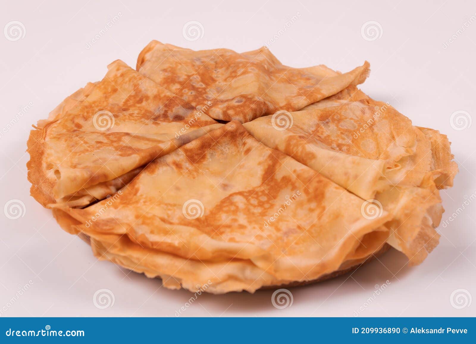 Side View of Pancakes Stacked in Triangles and Forming a Circle Stock ...