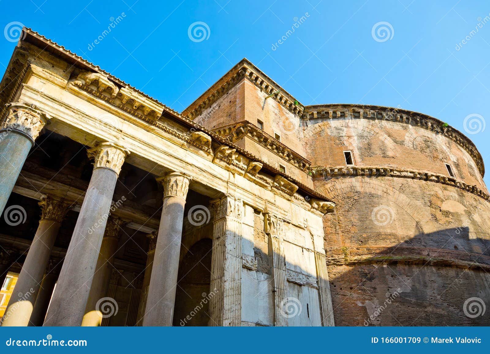 Side View on Pantheon Brick Construction Stock Image - Image of outdoor ...