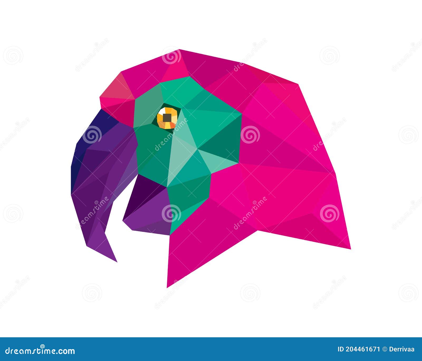 Side View Parrot Head Polygonal Illustration Stock Vector ...