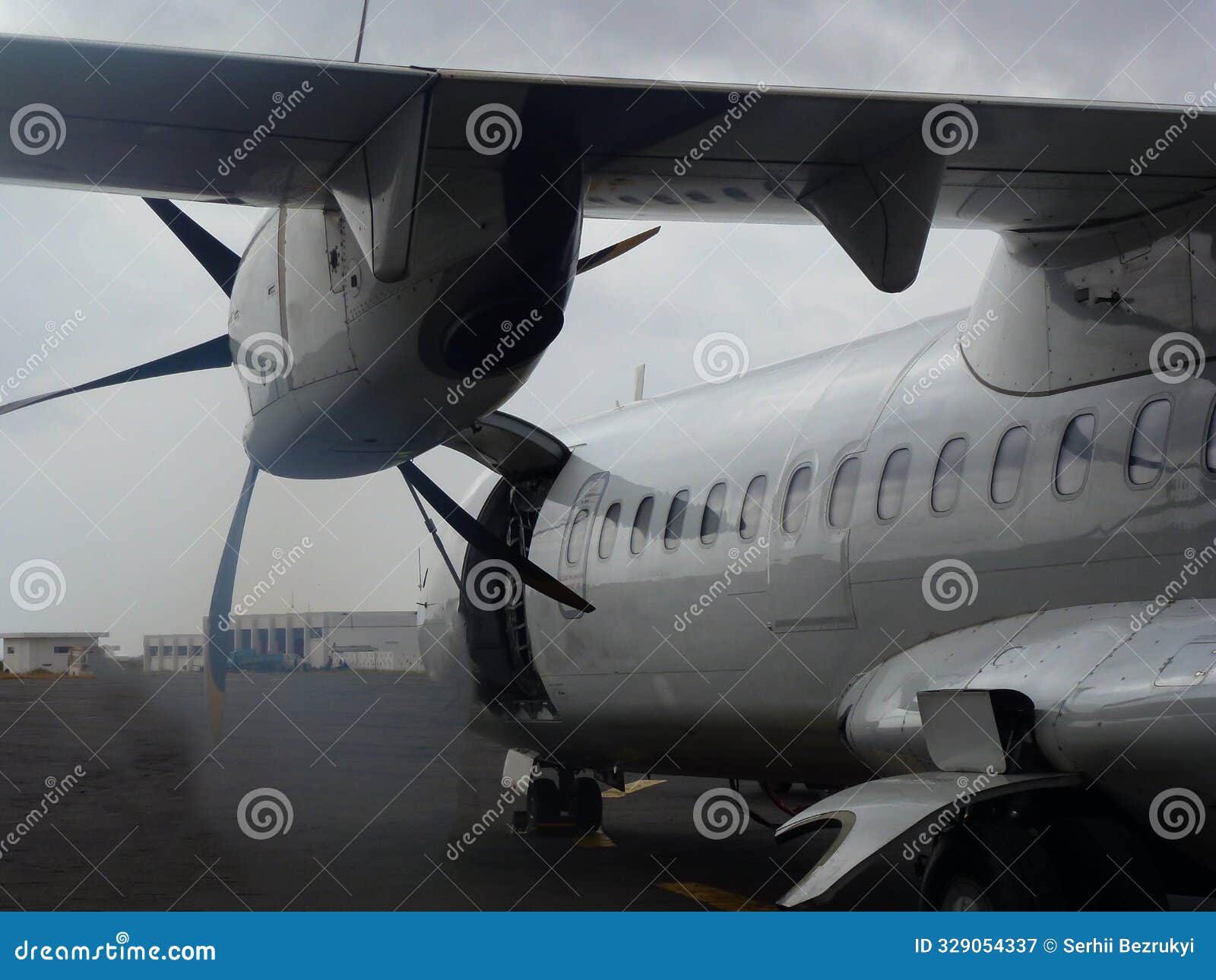Side View of a Part of a Passenger Plane Standing at the Airport Stock ...