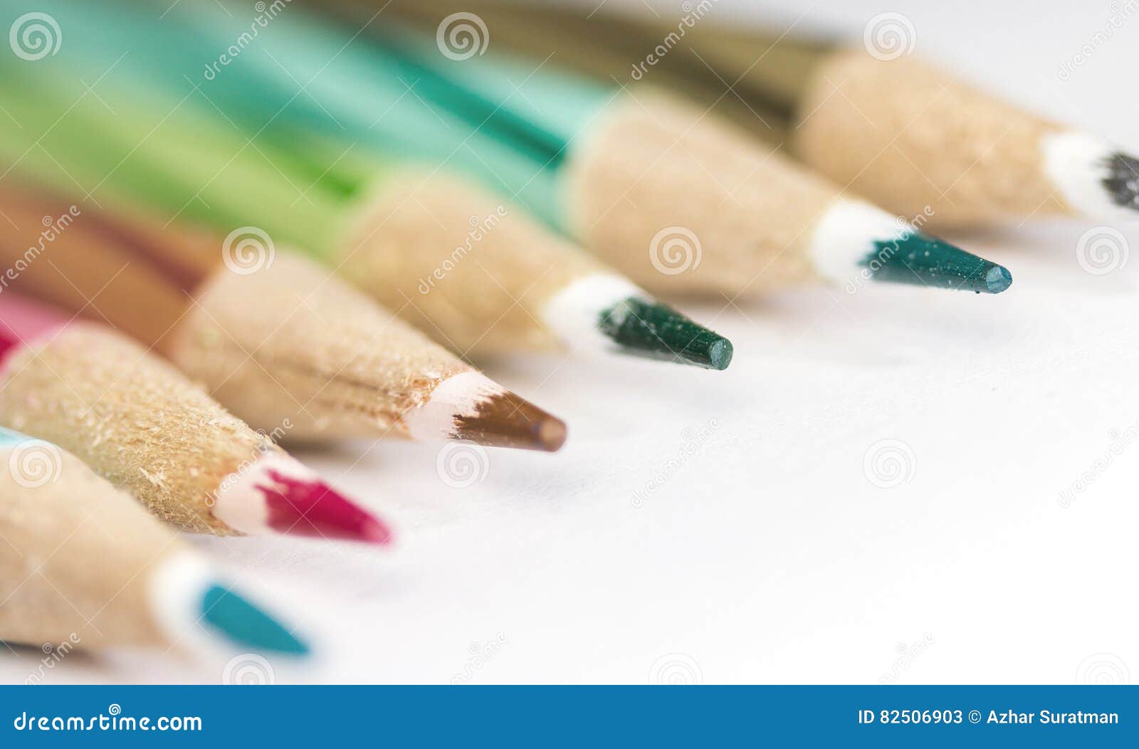 Side View of Pencil Colours. Stock Image - Image of background, view ...