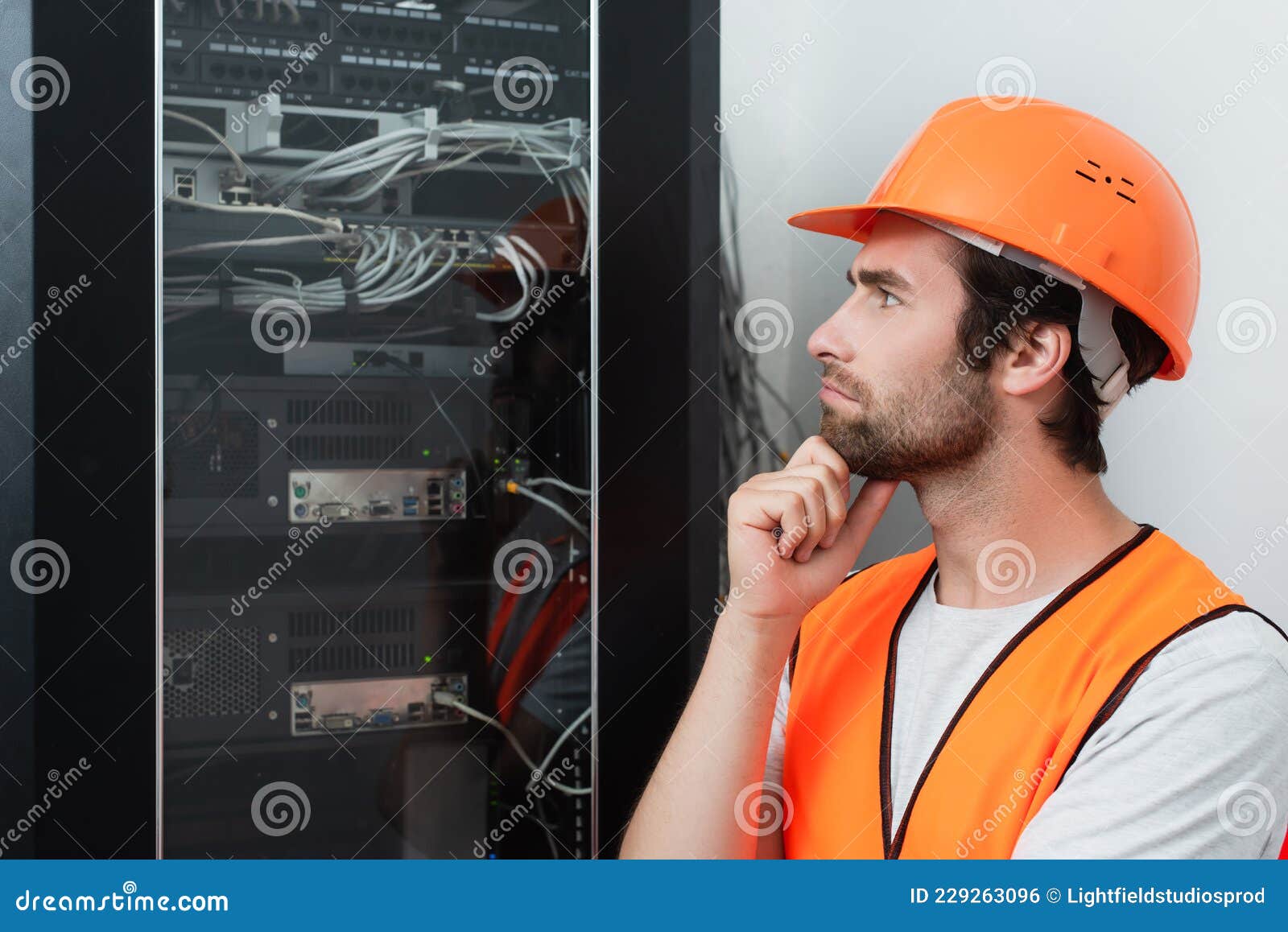 Side View of Pensive Workman Looking Stock Photo - Image of repairman ...