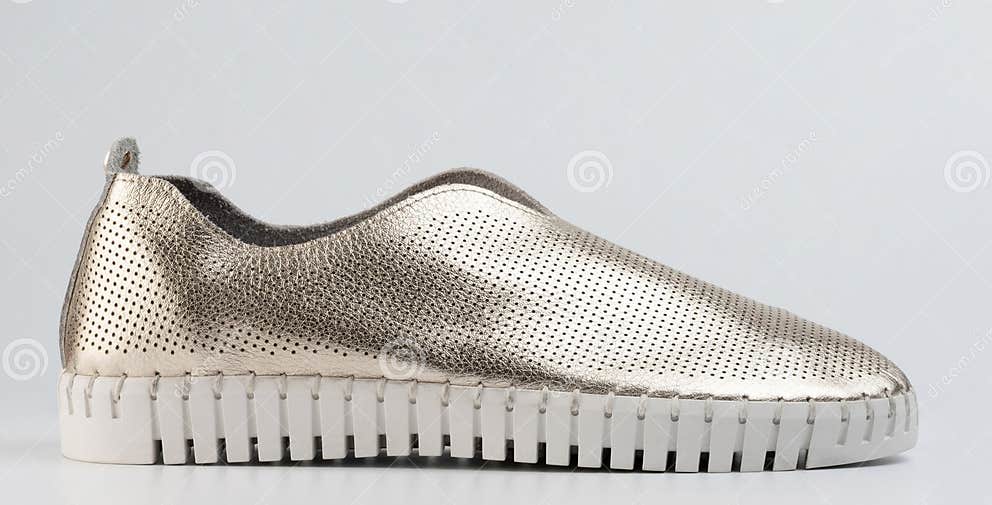 Side View of Perforated Shoe Stock Photo - Image of footwear, sneaker ...