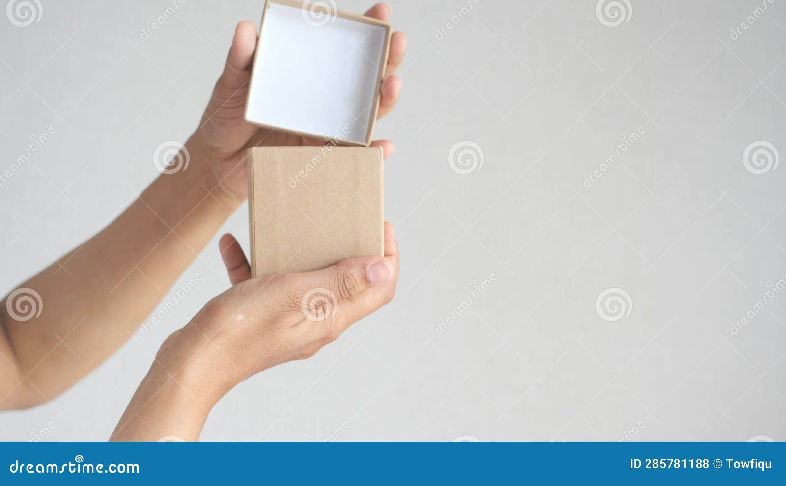 Side View of Person Open a Empty Small Gift Box Stock Footage - Video ...