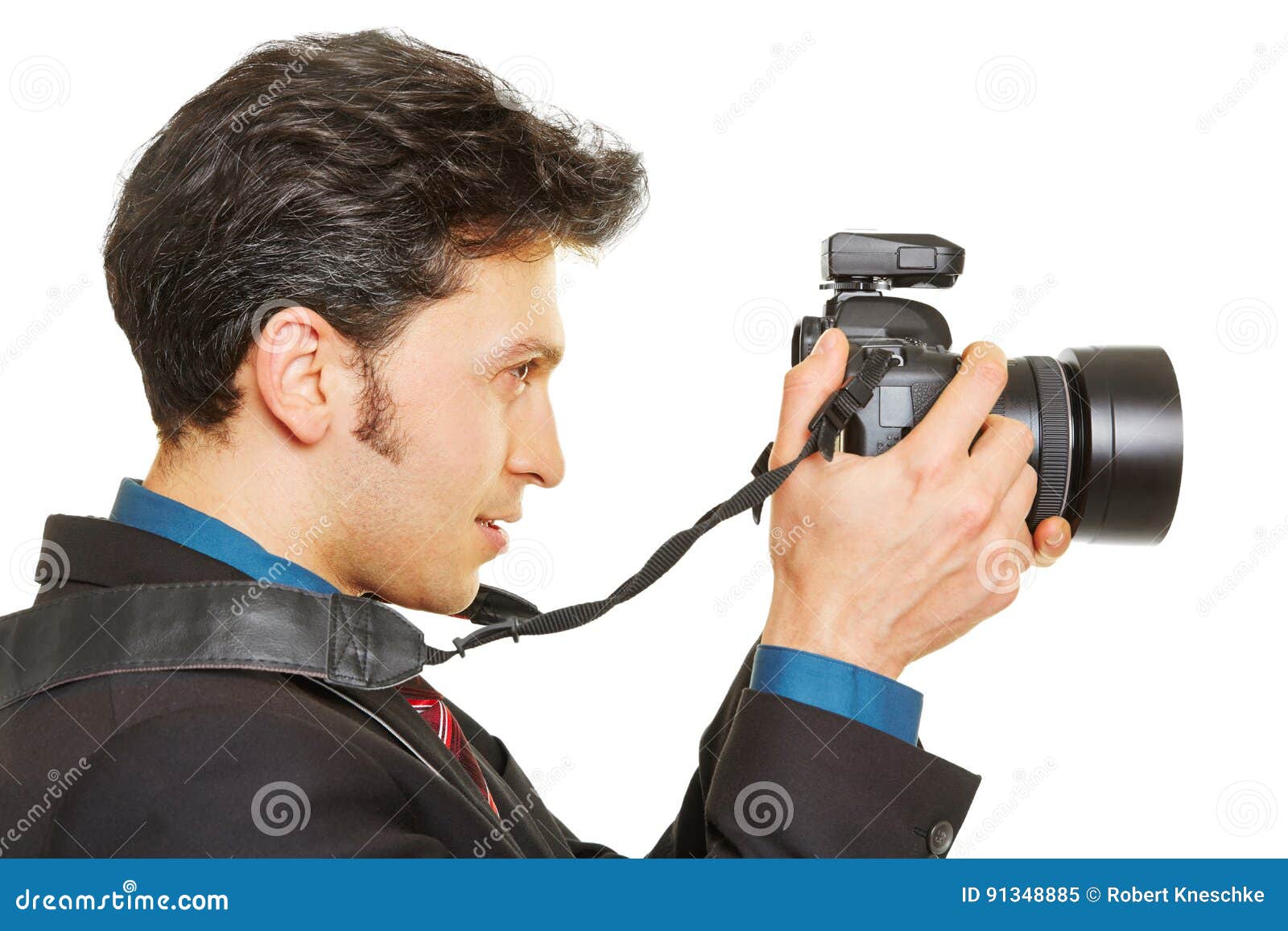 Side View of Photographer Taking Pictures Stock Image - Image of dslr ...