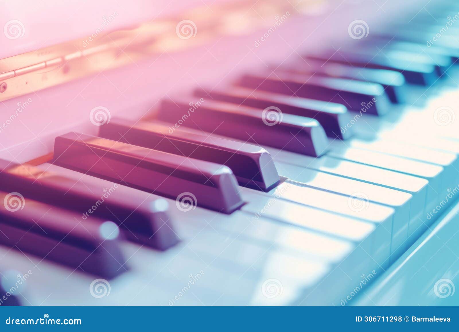 Side View of Piano Keys in Soft Pastel Colors. Generative AI Stock ...