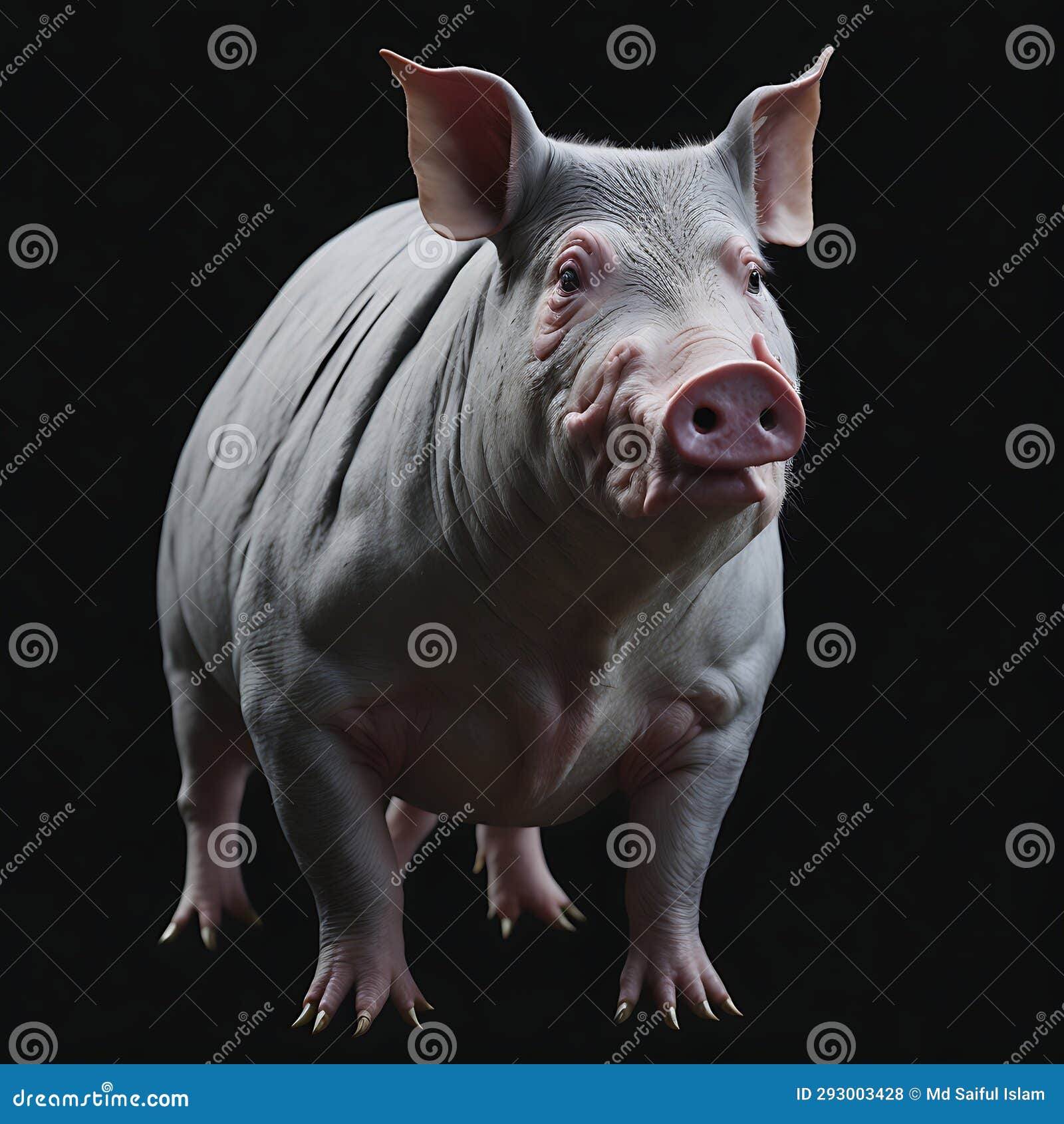 Side View of Pig Walking on Field. Stock Illustration - Illustration of ...