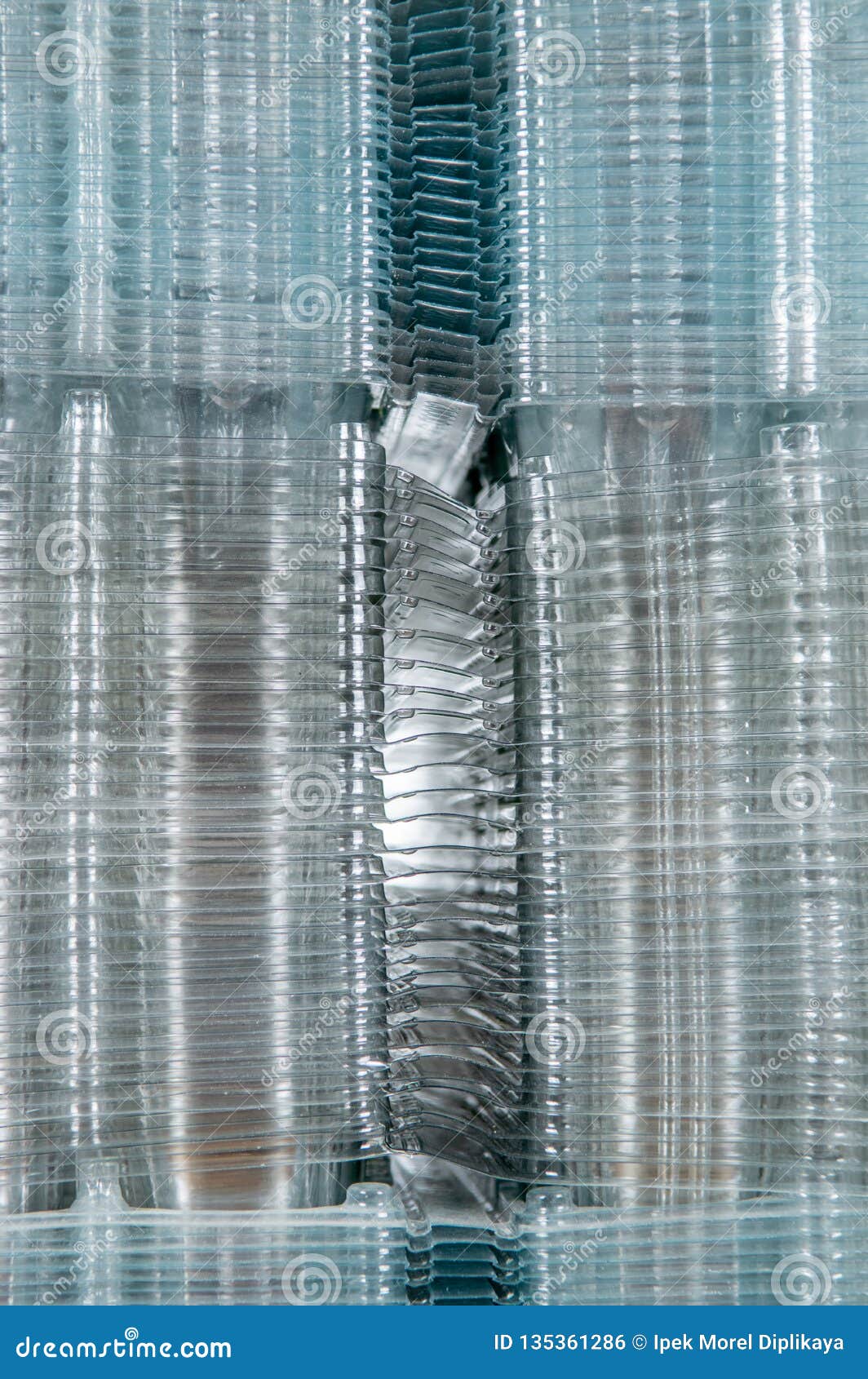 Side View Of A Pile Of Empty Plastic Egg Boxes Stock Photography ...