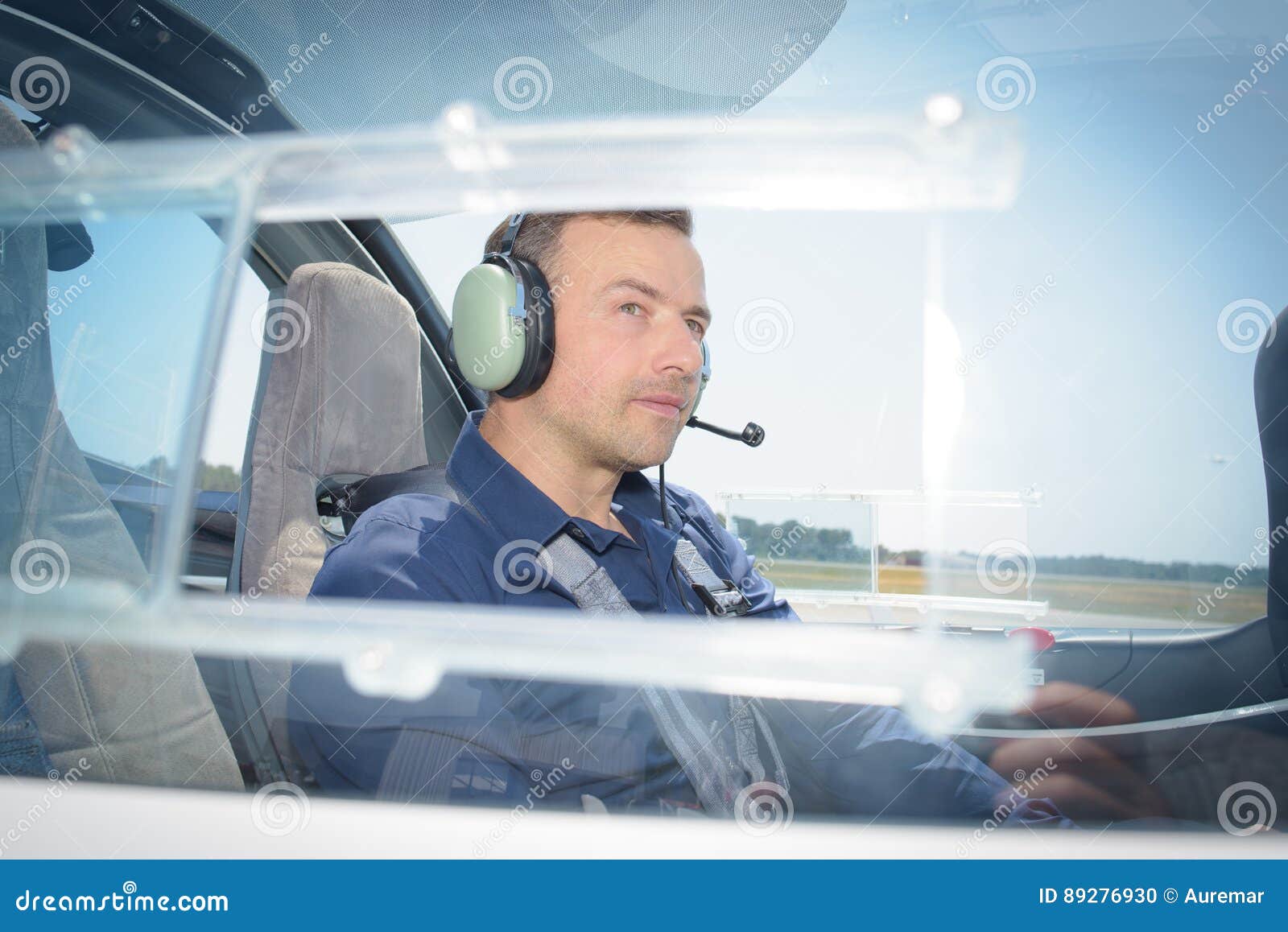 Side View Pilot In Aircraft Stock Photography | CartoonDealer.com #89276930
