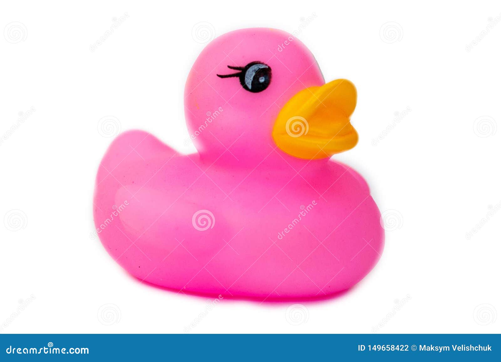 A Side View of a Pink Rubber Duck Stock Photo - Image of game, bathroom ...