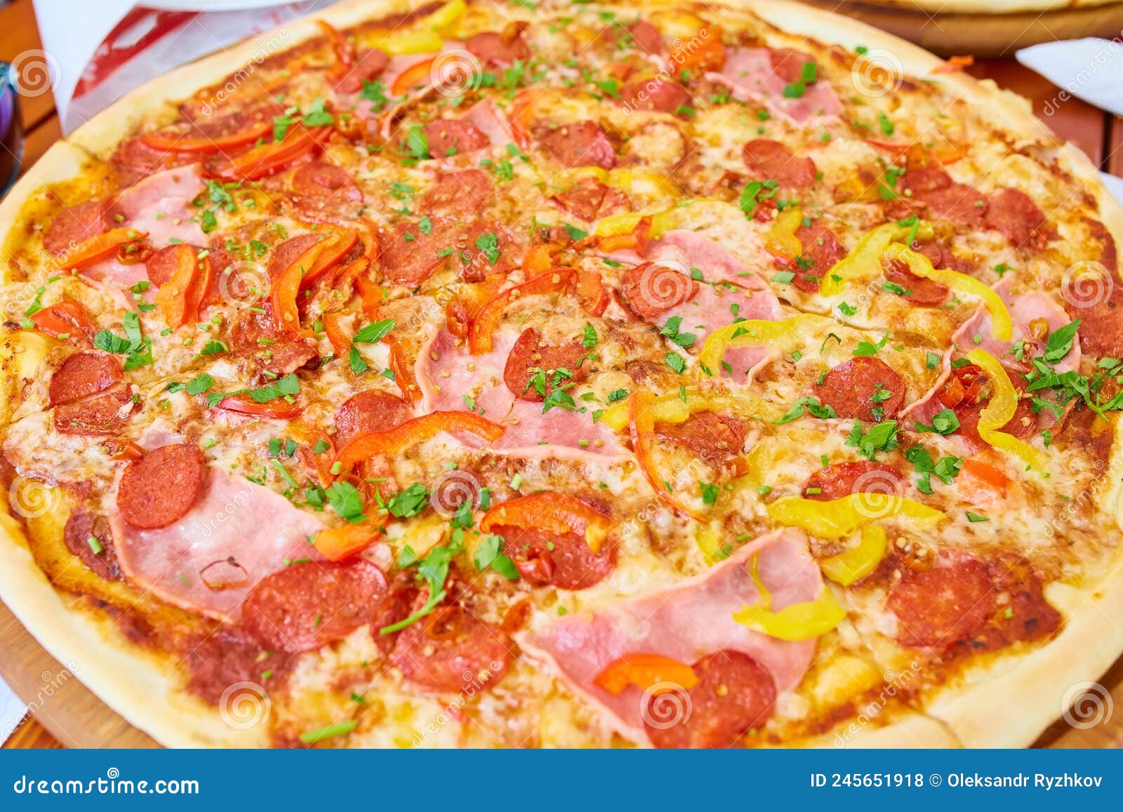Side view on pizza stock photo. Image of tomatoes, nutrition - 245651918
