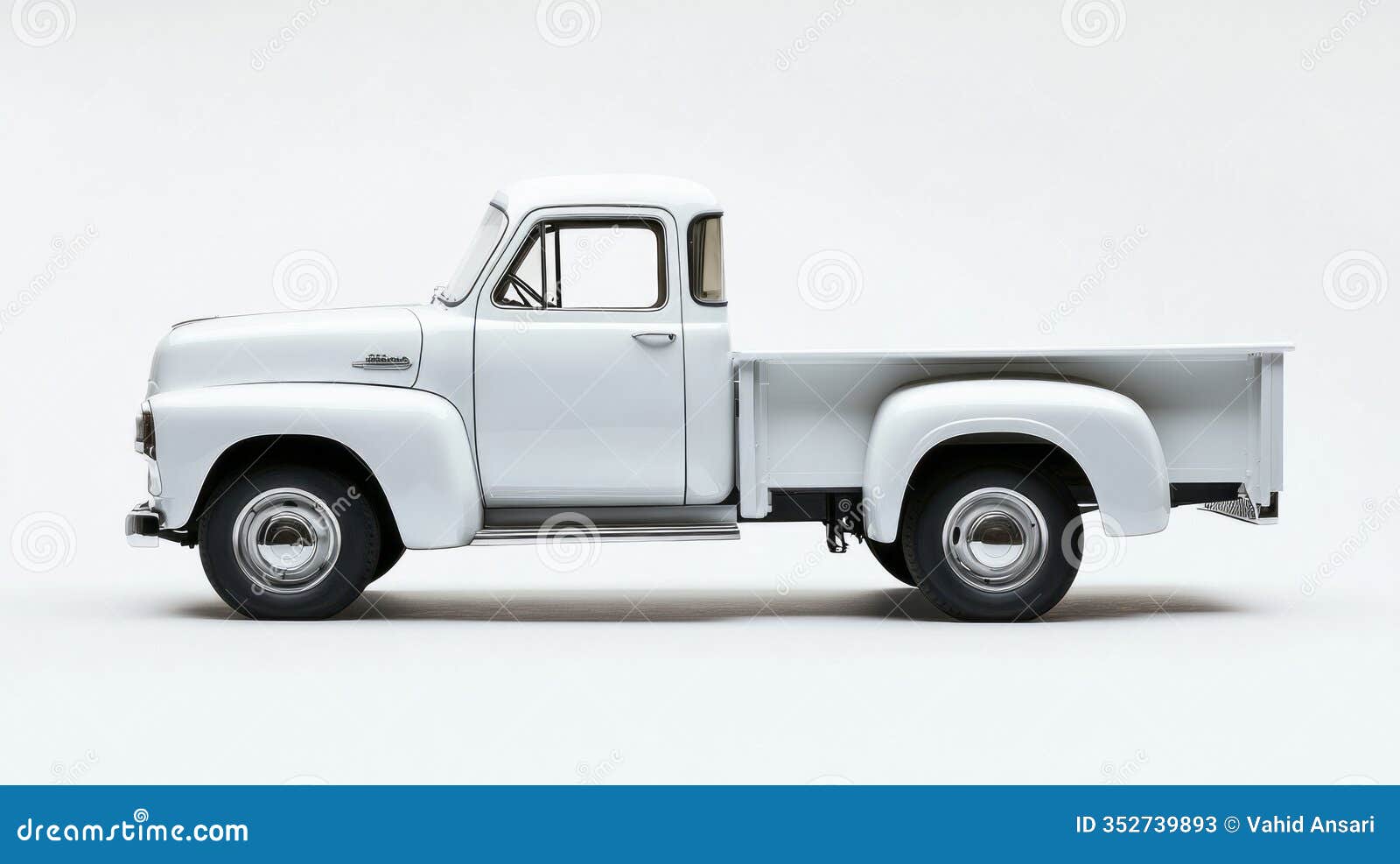 Side View Of A Plain White Truck On White Background Stock Image ...