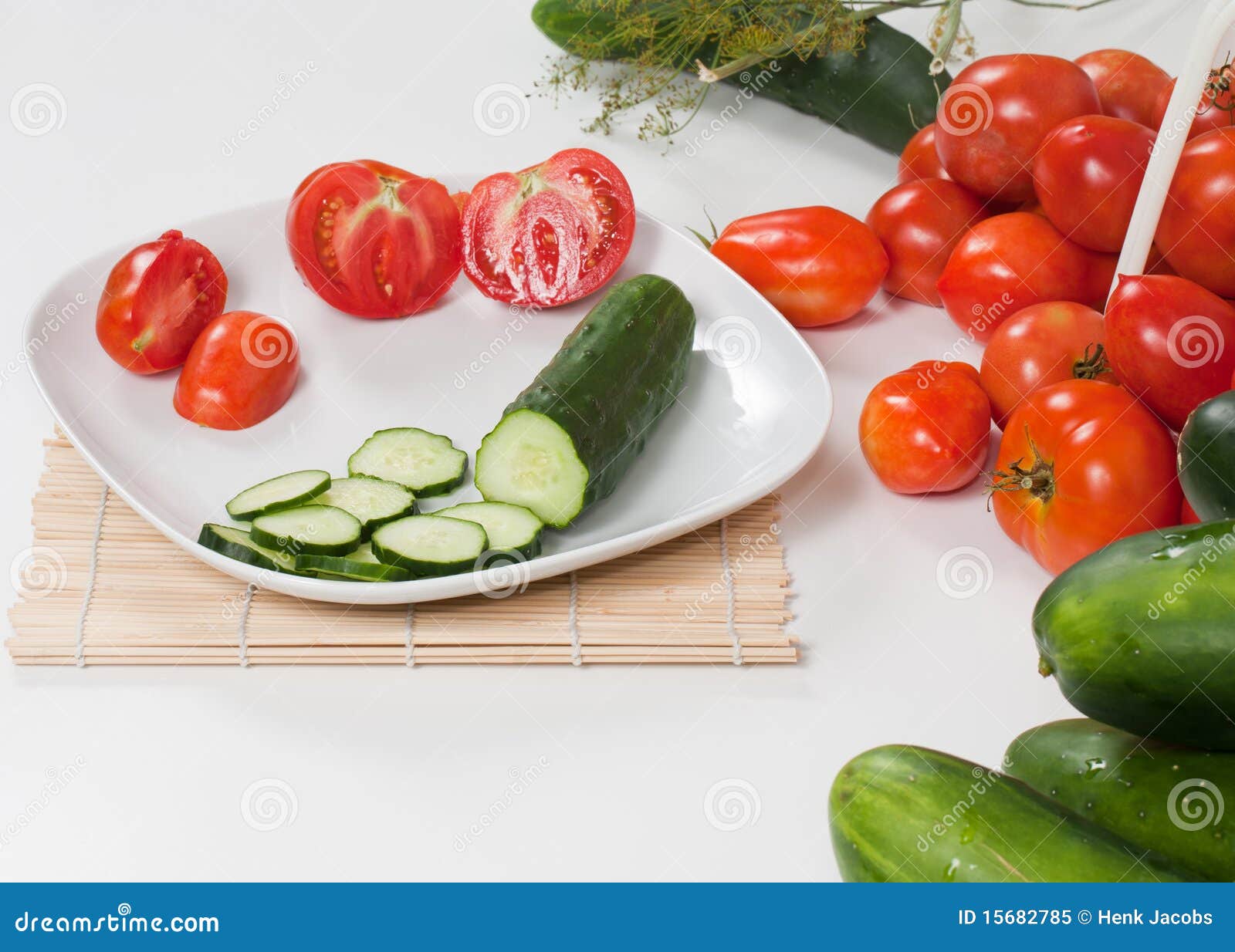Side View of Plated Sliced Tomatoes Stock Image - Image of field ...