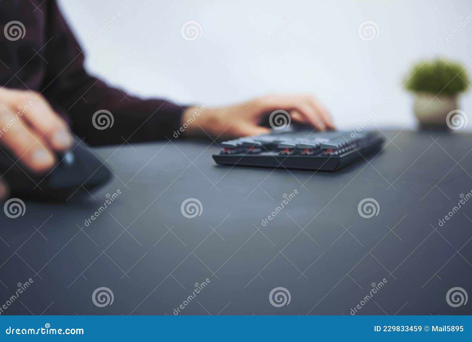 Side View of Player Using Mouse and Keyboard Stock Image - Image of ...