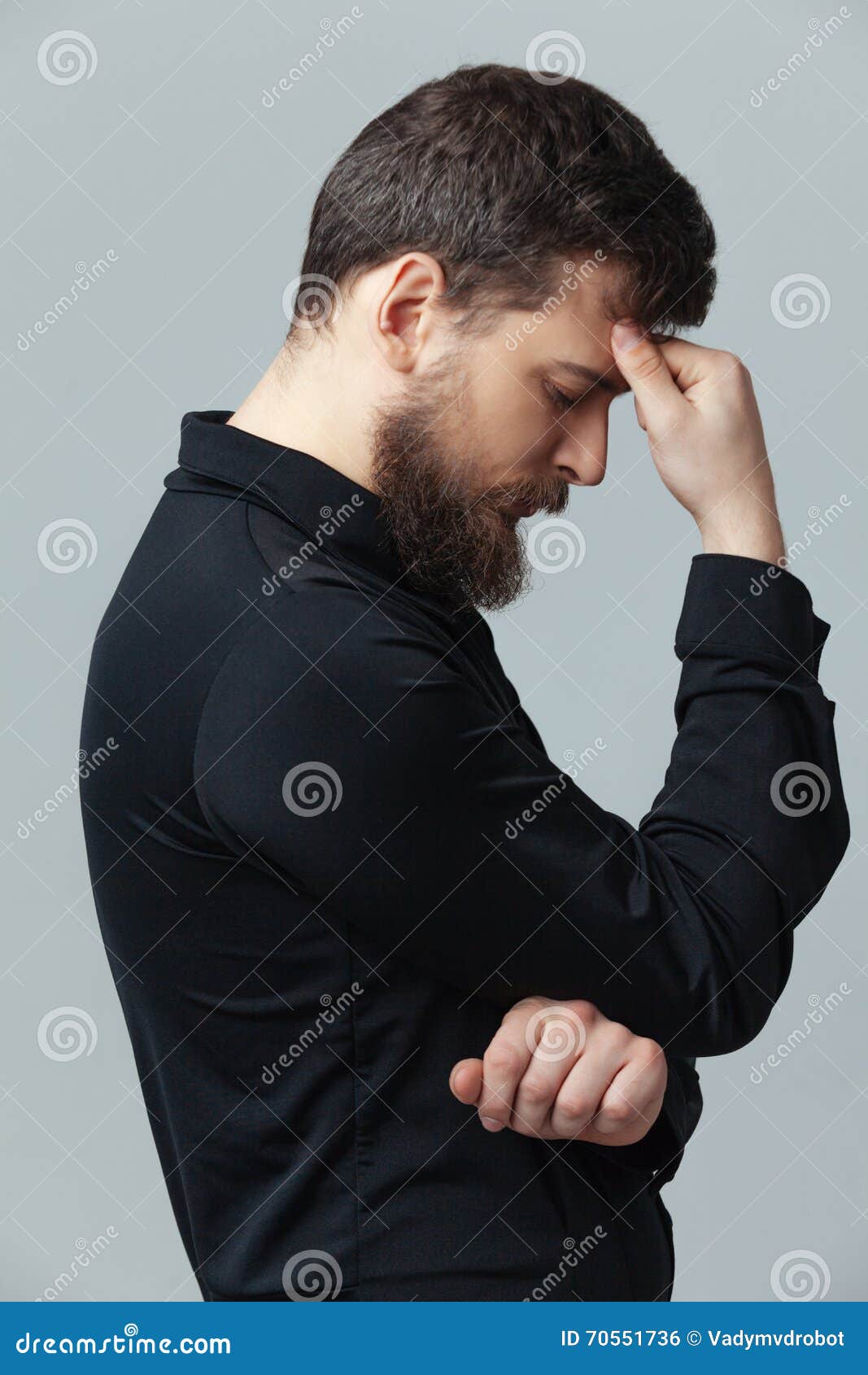 Side View Portrait of a Businessman Thinking Stock Photo - Image of ...