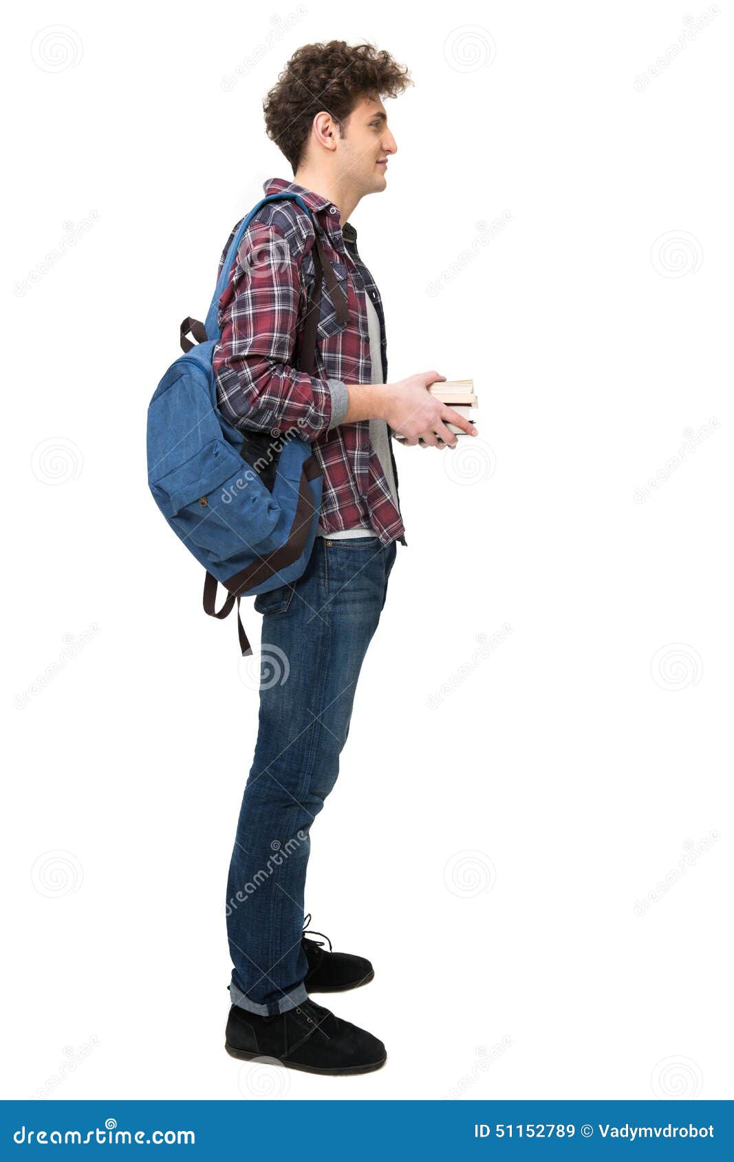 Side View Portrait of a Handsome Male Student Stock Image - Image of ...