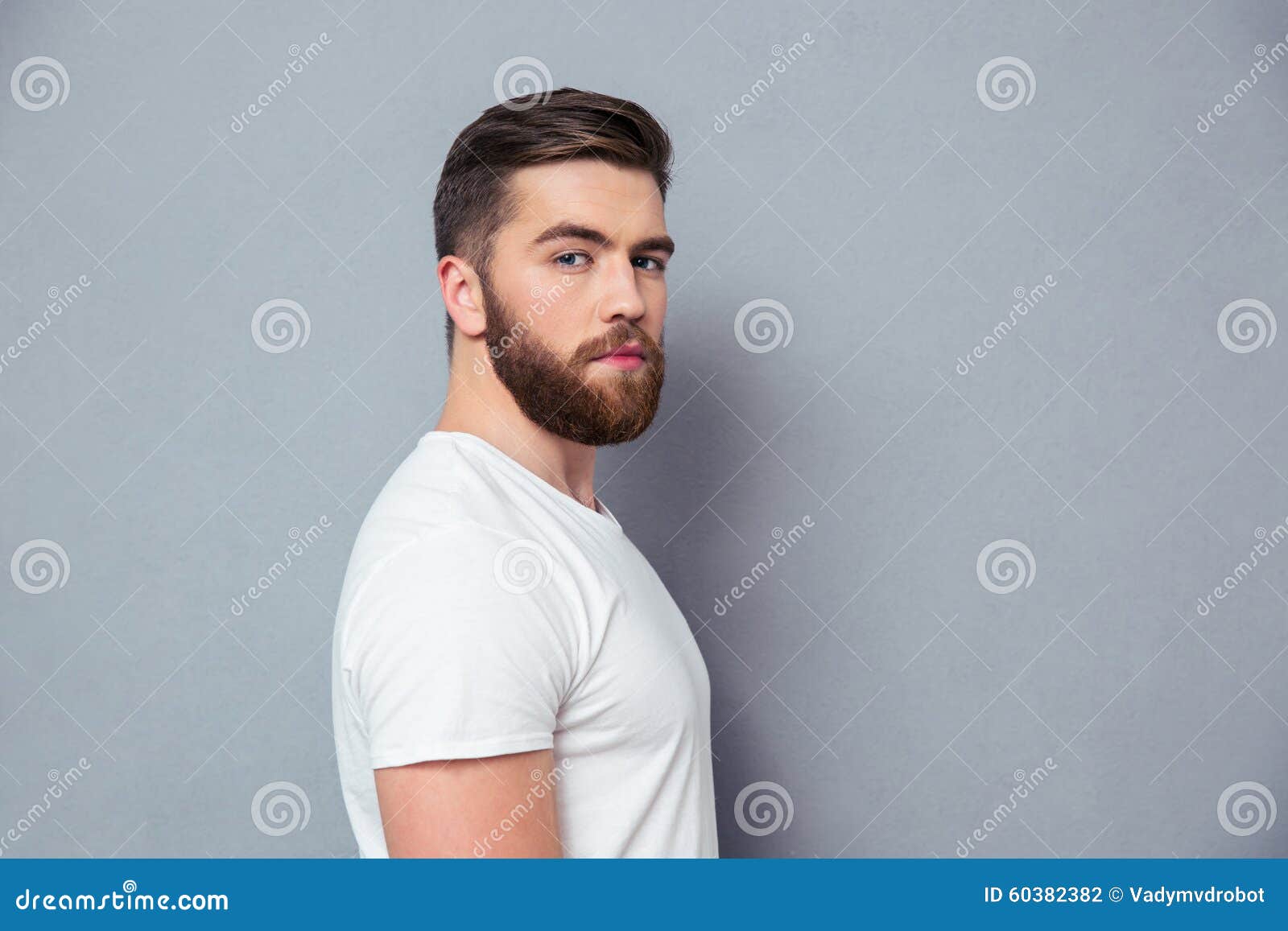 Side View Portrait of a Man Looking at Camera Stock Photo - Image of ...
