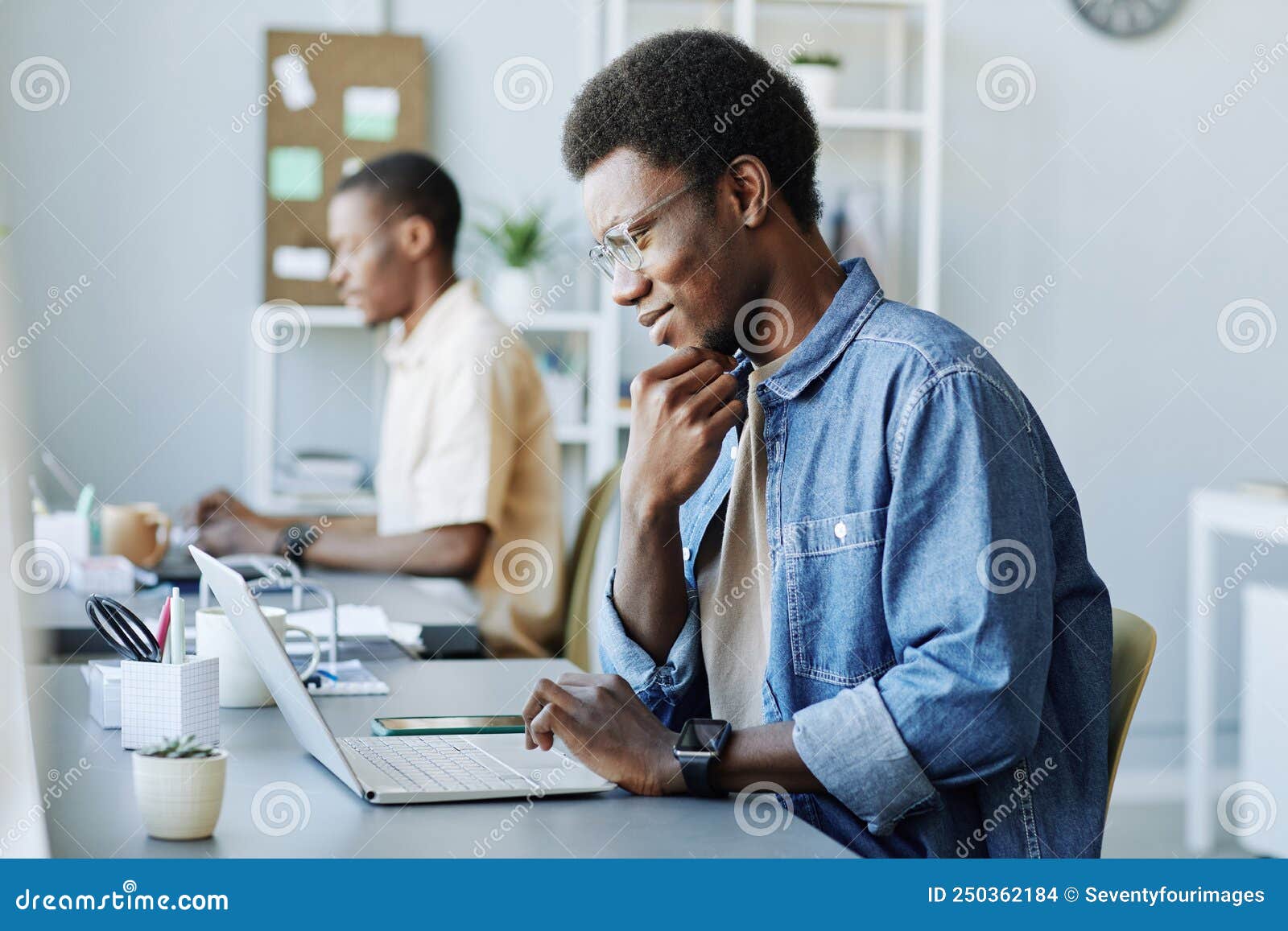 Smiling Man Enjoying it Work Stock Photo - Image of discussion ...