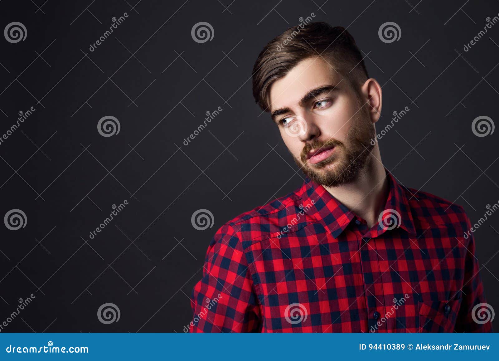Side View Portrait of Stylish Young Man Looking Away Stock Image ...
