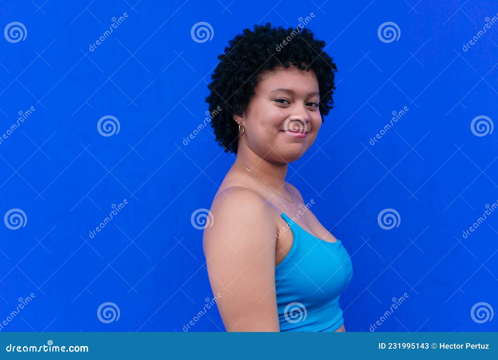 Side View Portrait of a Young Afro Woman Stock Image - Image of profile ...