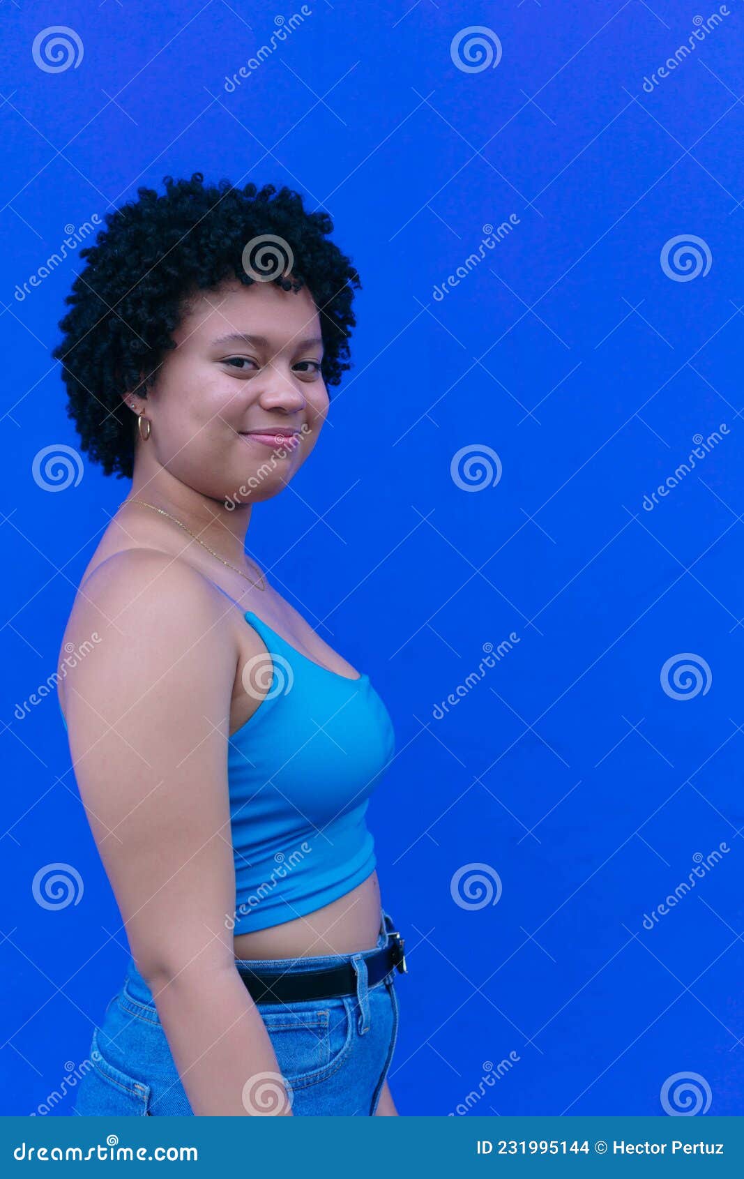 Side View Portrait of a Young Latin Woman Stock Photo - Image of beauty ...