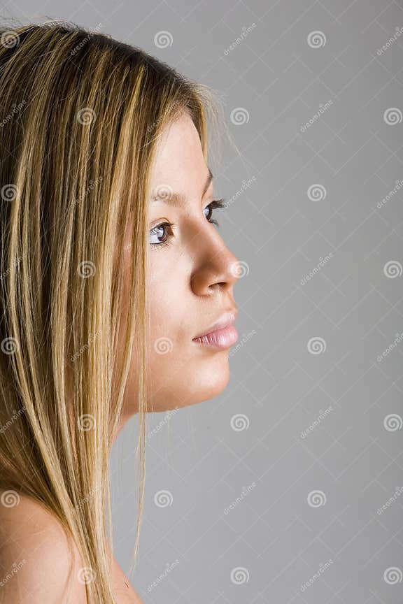 Side view of a pretty girl stock photo. Image of diversity - 519124