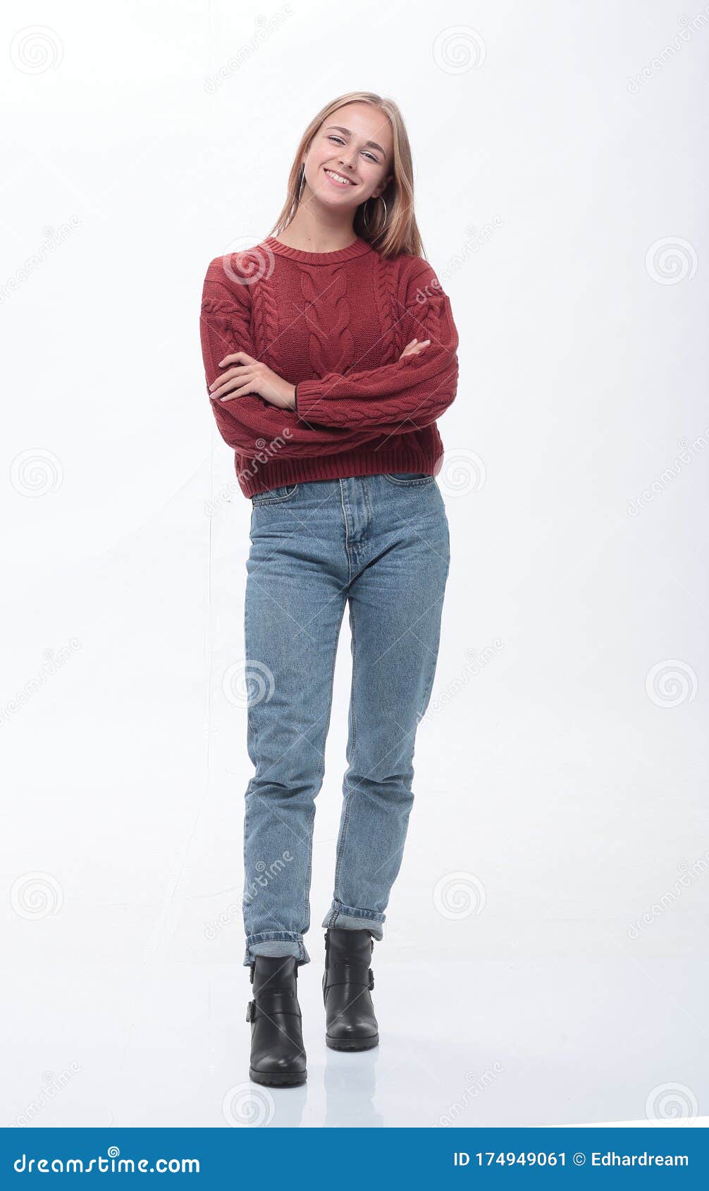 Side View . Pretty Young Woman Looking Forward Stock Image - Image of ...