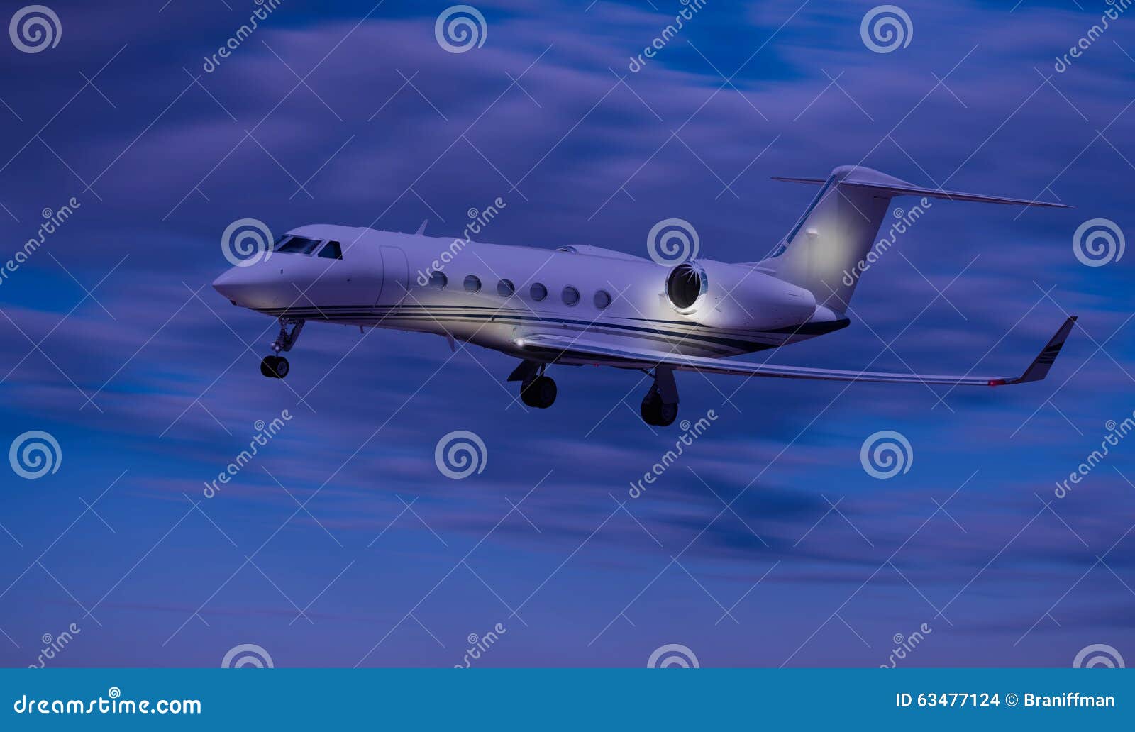 Side View of a Private Jet Flying Stock Photo - Image of flight ...