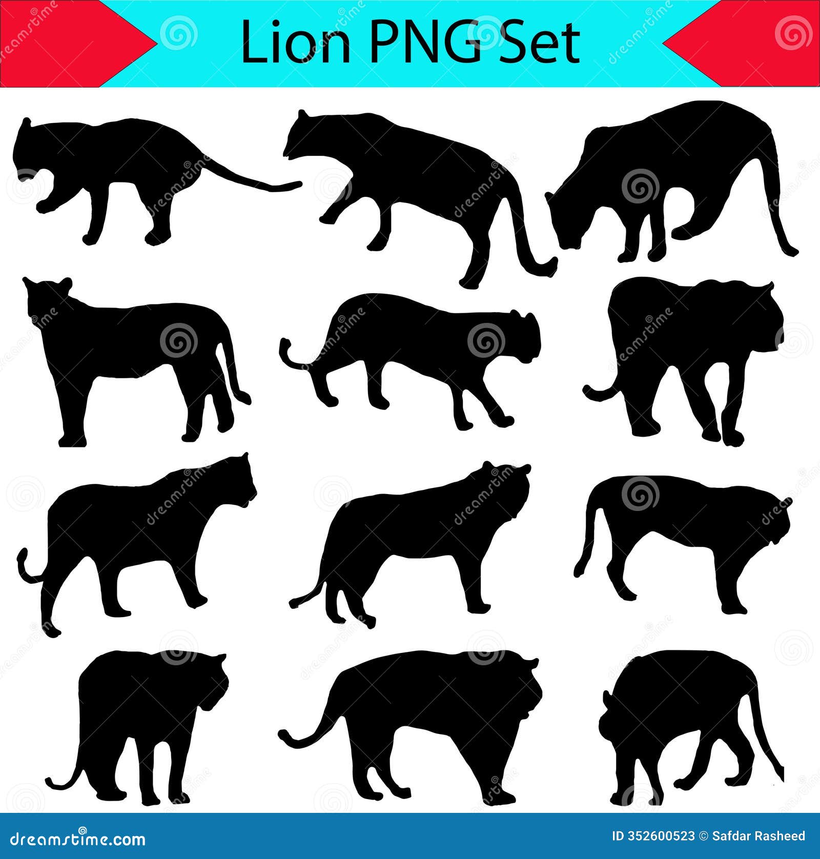 Side View, Profile of a Tiger Standing and Looking Away, Isolated on ...